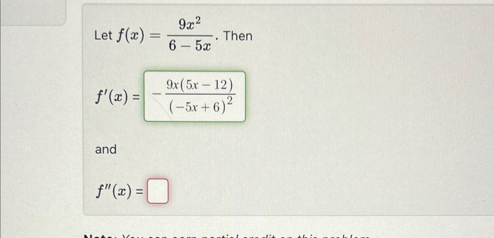 Solved Let f(x)=9x26-5x. | Chegg.com
