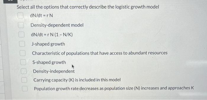 Solved Select all the options that correctly describe the | Chegg.com