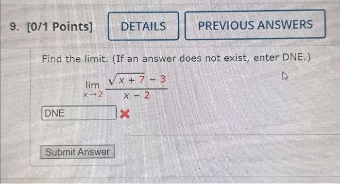 Solved Find the limit. (If an answer does not exist, enter | Chegg.com