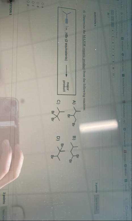 Solved QUESTION 42 ﻿pointsDetermine the MAJOR organic | Chegg.com