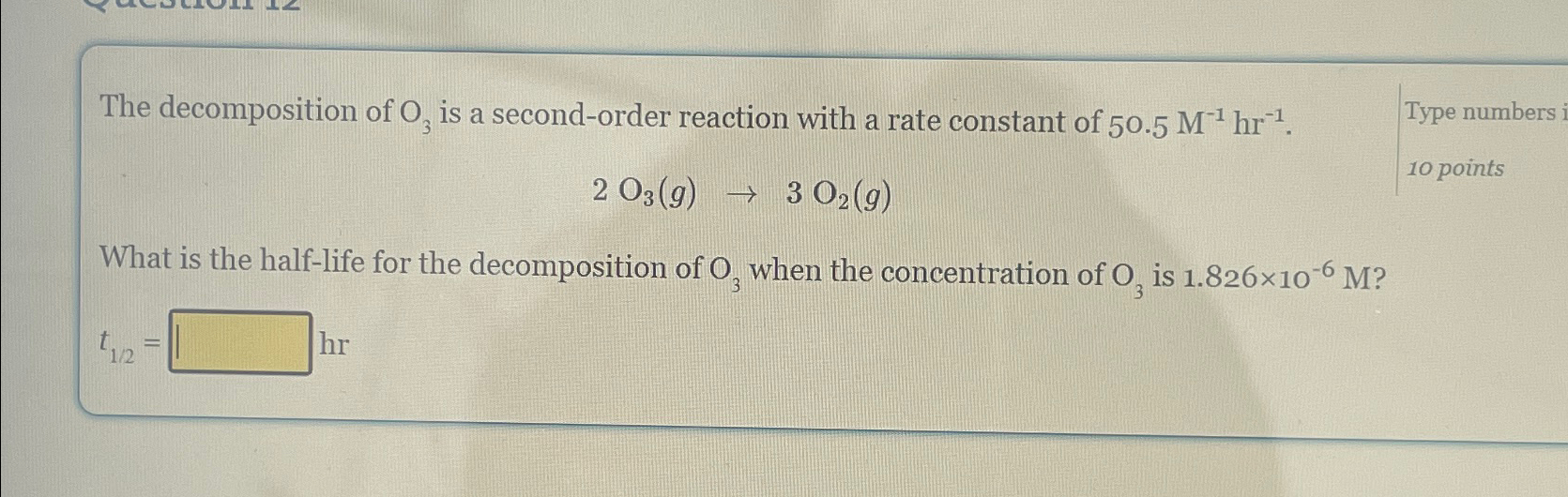 Solved The decomposition of O3 ﻿is a second-order reaction | Chegg.com