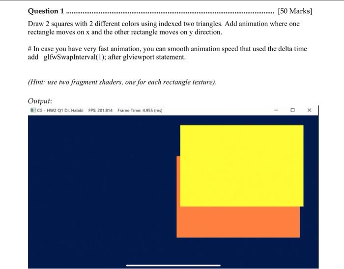 Solved Draw 2 squares with 2 different colors using indexed | Chegg.com