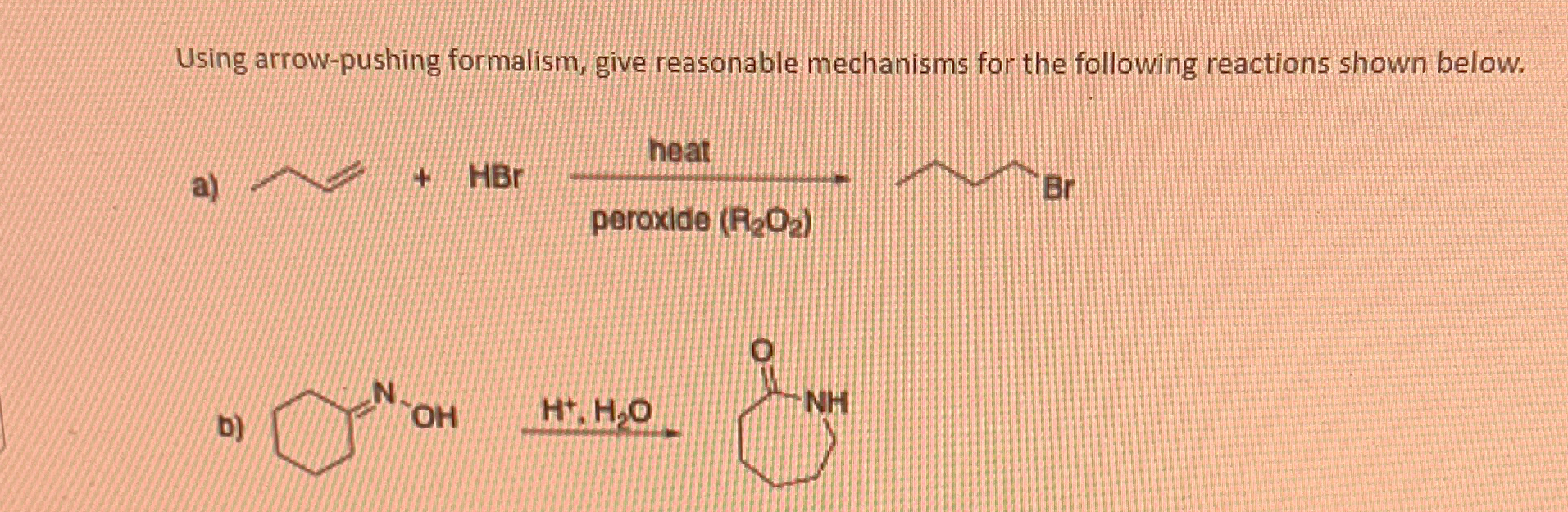 Solved Using arrow-pushing formalism, give reasonable | Chegg.com