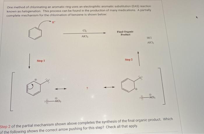 Solved One method of chlorinating an aromatic ring uses an | Chegg.com