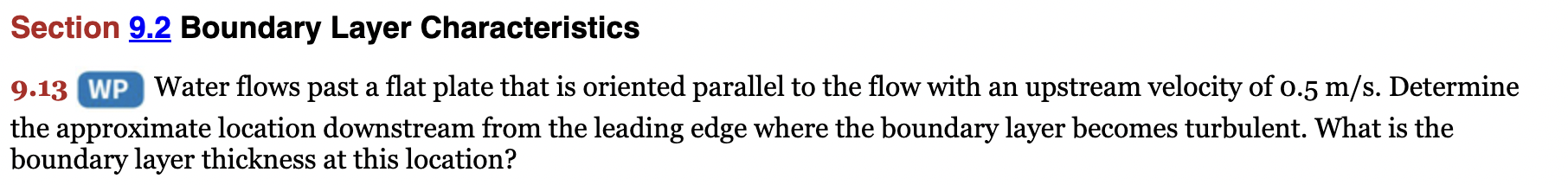 Solved Section 9.2 ﻿Boundary Layer Characteristics 9.13 | Chegg.com
