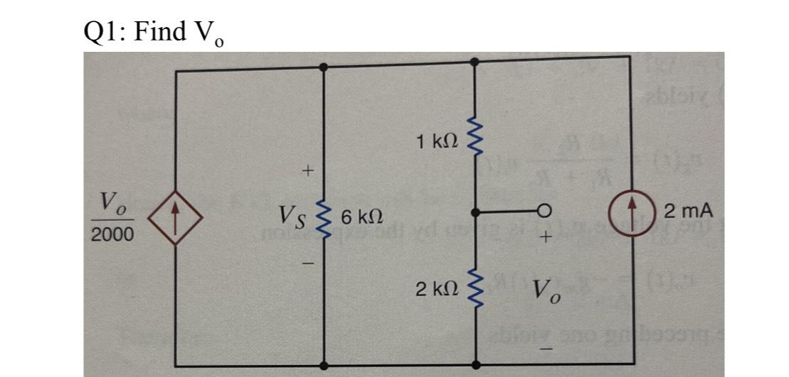 Solved O1* ﻿Find Vo | Chegg.com
