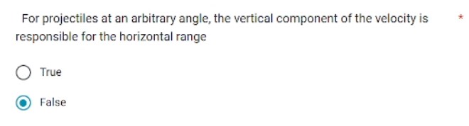 Solved For projectiles at an arbitrary angle, the vertical | Chegg.com