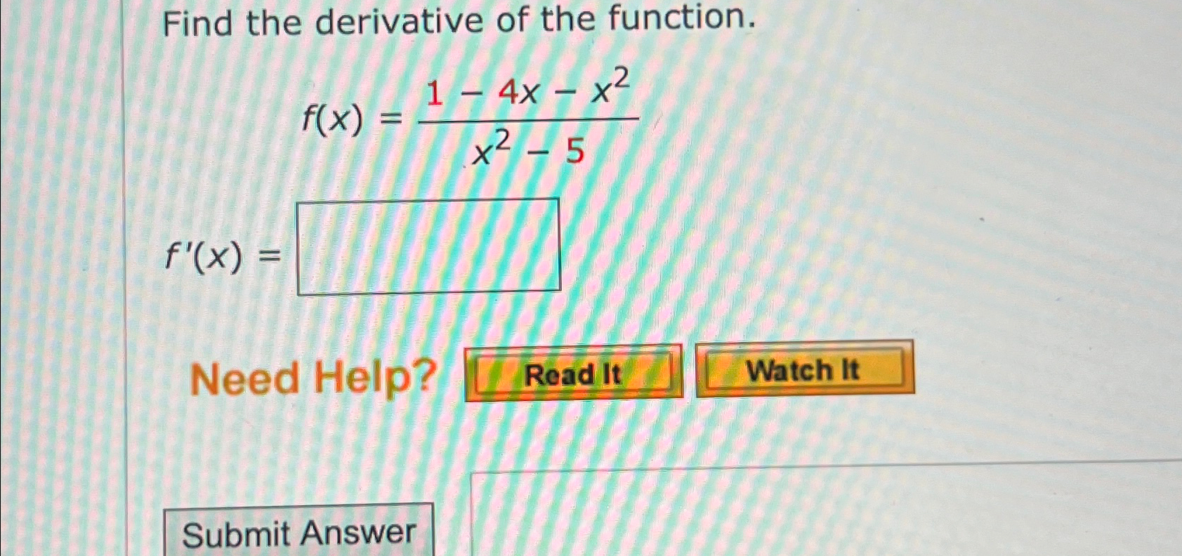 Solved Find the derivative of the | Chegg.com