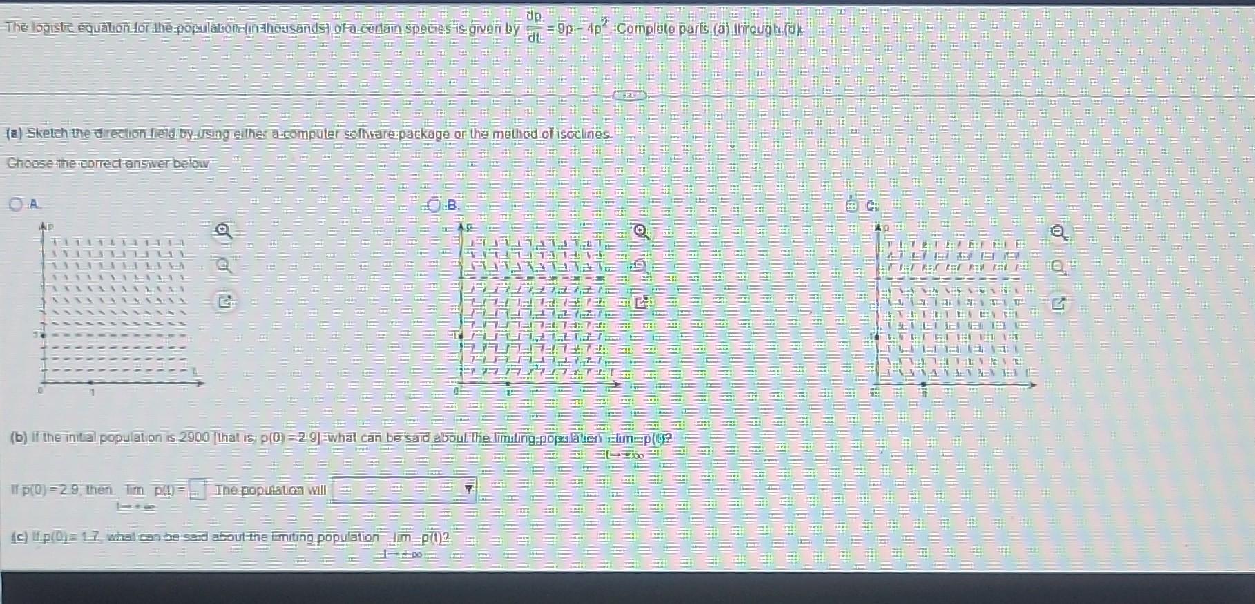 Solved The logistic equation for the population (in | Chegg.com