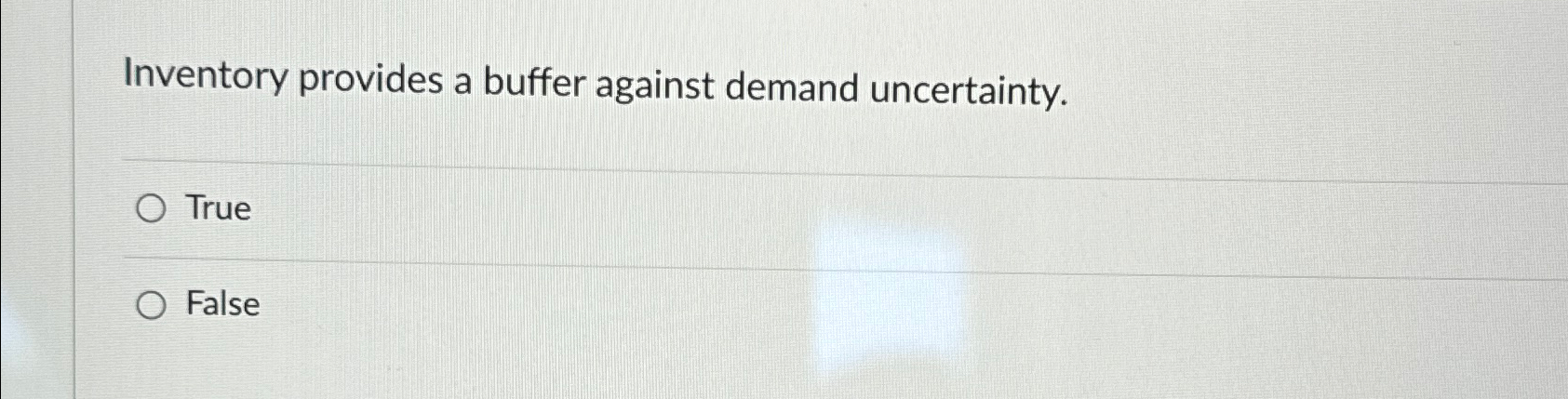 Solved Inventory provides a buffer against demand | Chegg.com