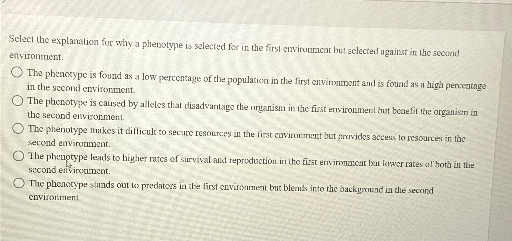 Solved Select the explanation for why a phenotype is | Chegg.com