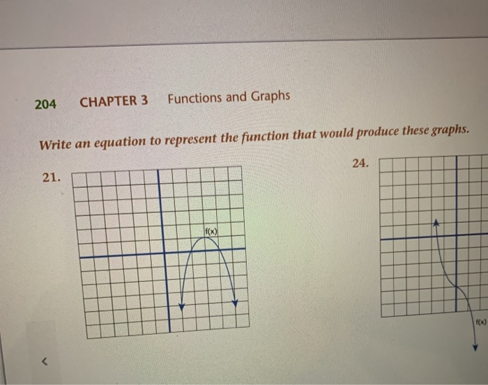 Solved 204 CHAPTER 3 Functions and Graphs Write an equation | Chegg.com