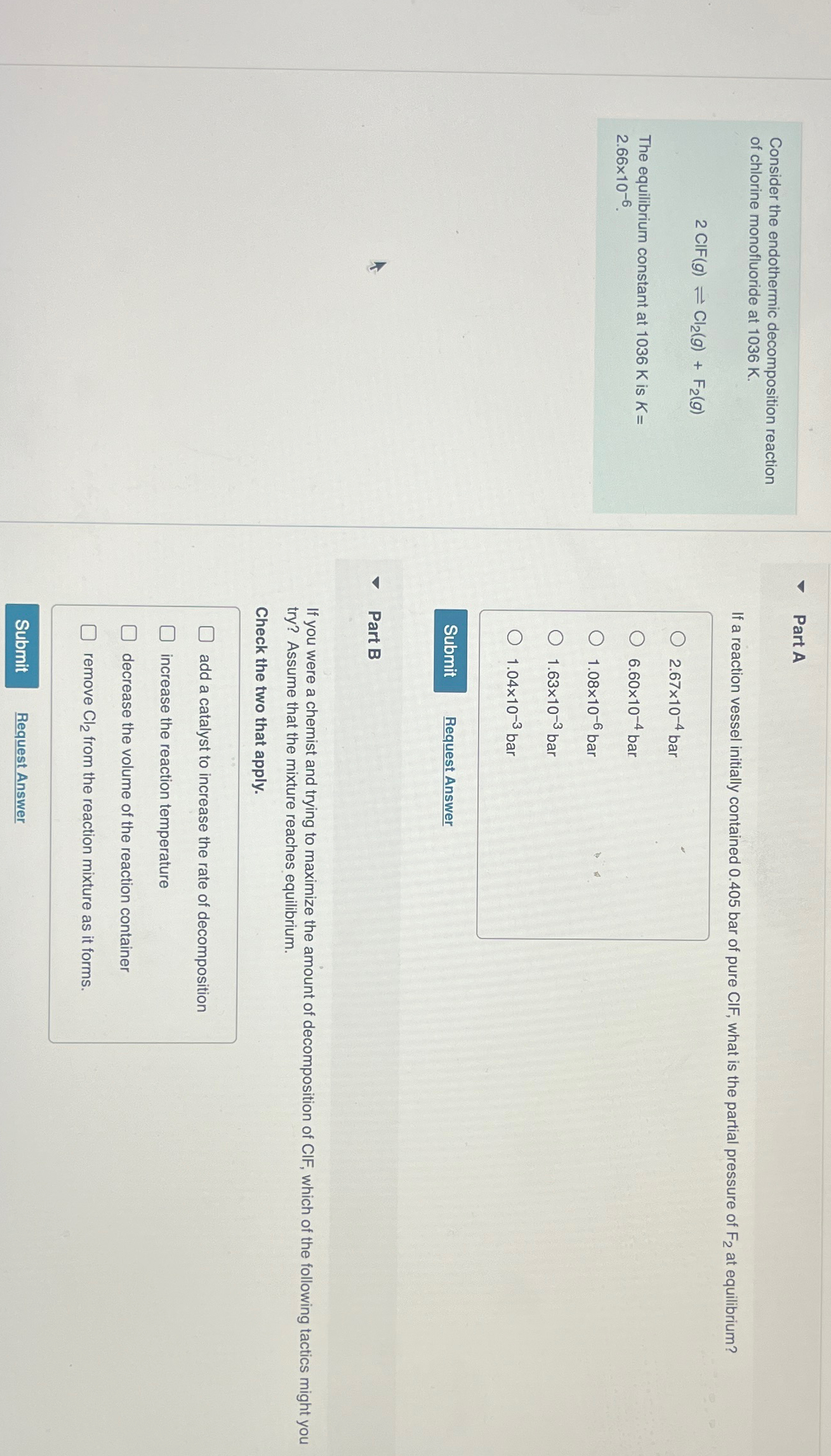 Solved Consider the endothermic decomposition reaction of | Chegg.com