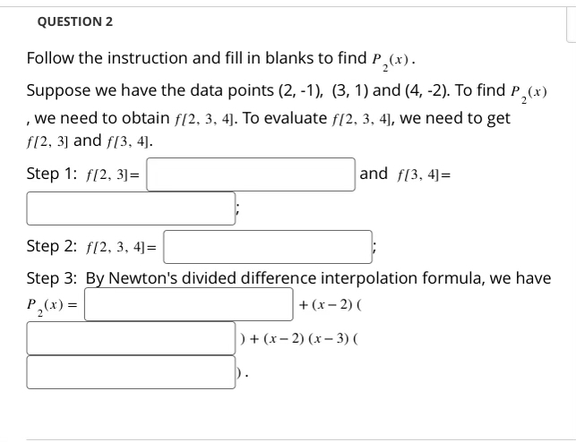 Solved QUESTION 2Follow the instruction and fill in blanks | Chegg.com