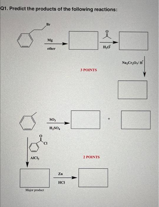 Solved 21. Predict the products of the following reactions: | Chegg.com