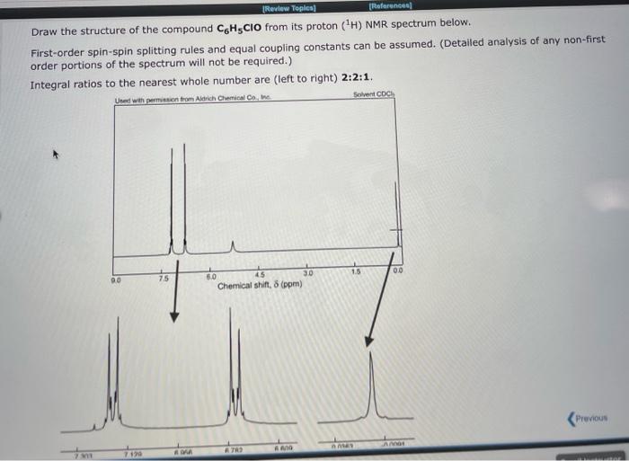 Solved Draw the structure of the compound C6H5ClO from its | Chegg.com