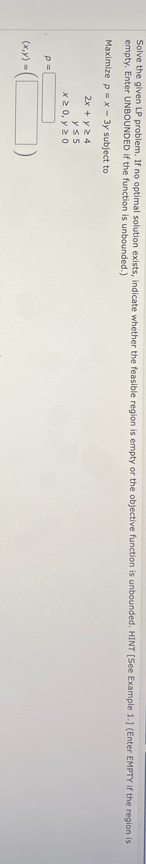 Solved Solve the given LP problem. If no optimal solution | Chegg.com