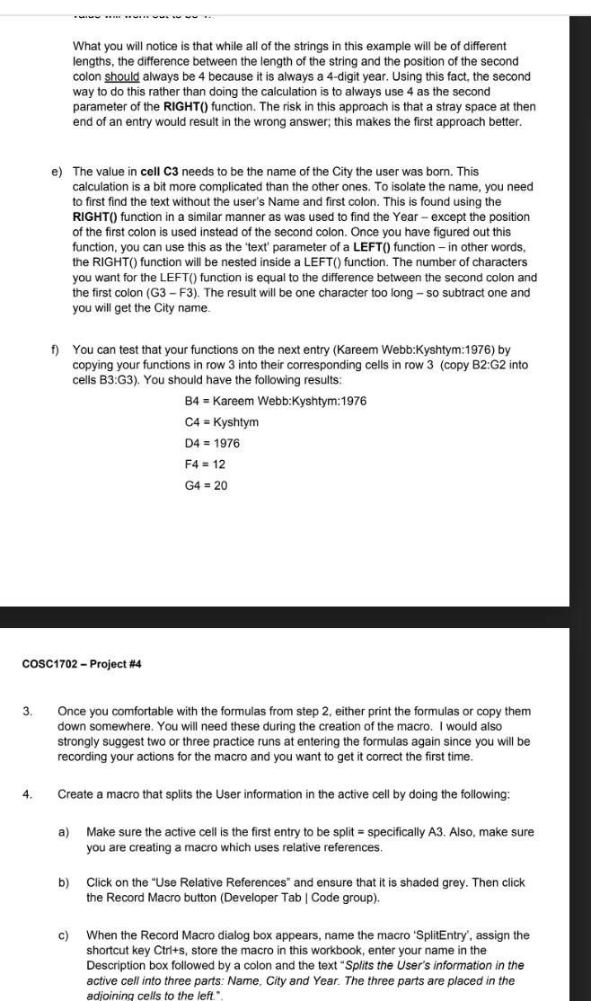Solved COSC1702 - Project #4 PROJECT #4 - COSC1702 Please | Chegg.com