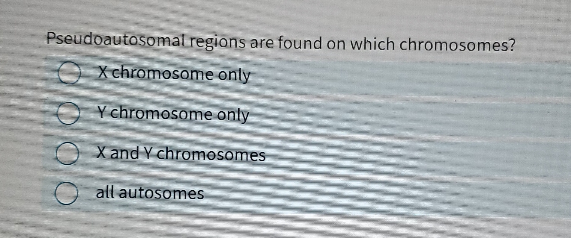 Solved Pseudoautosomal Regions Are Found On Which