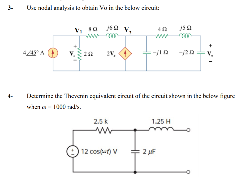 Solved Use nodal analysis to obtain Vo in the below circuit: | Chegg.com
