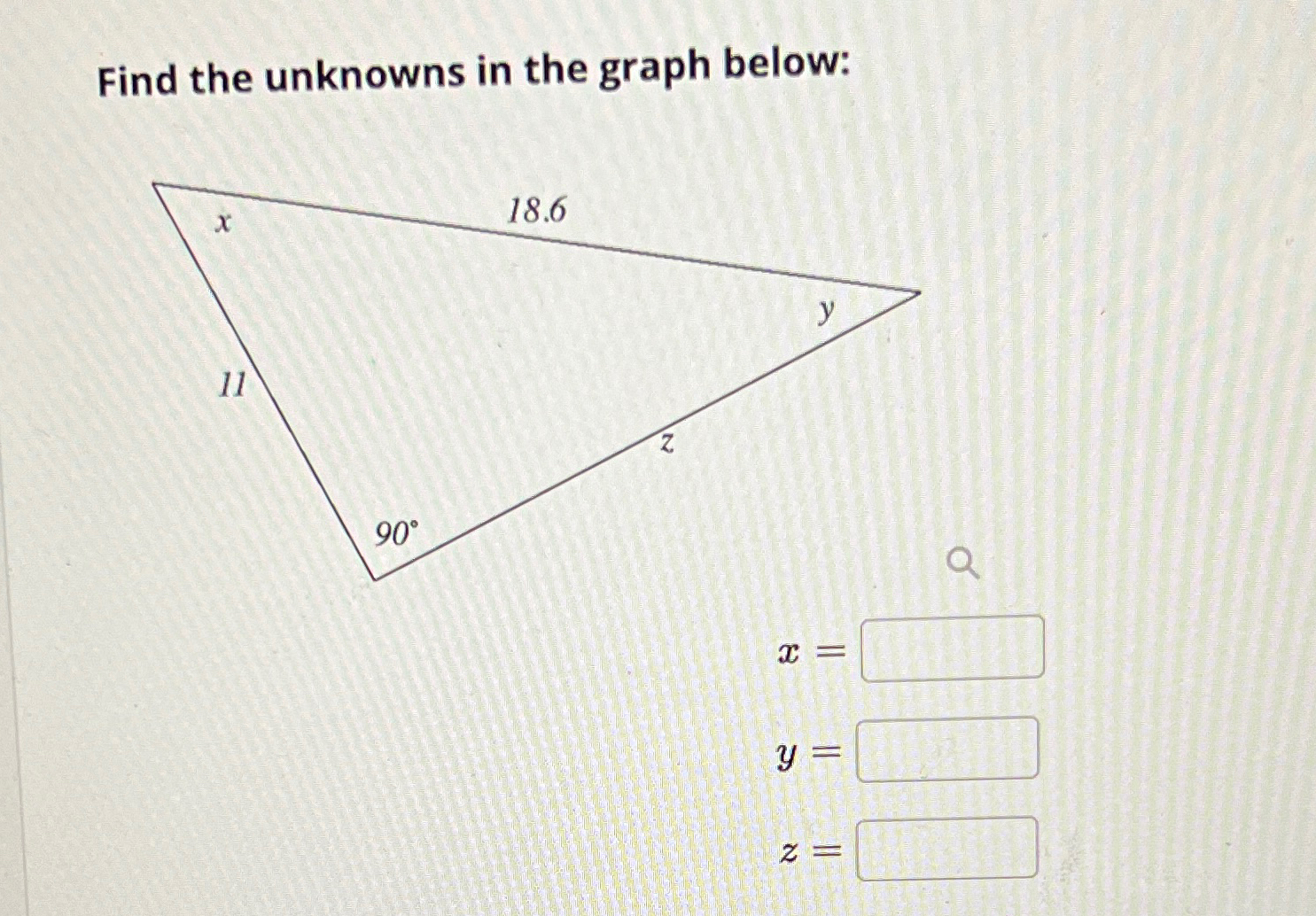 Solved Find the unknowns in the graph below:x=y=z= | Chegg.com