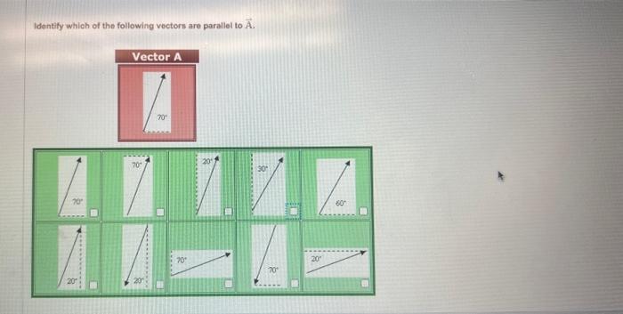 Solved Identify which of the following vectors are parallel | Chegg.com