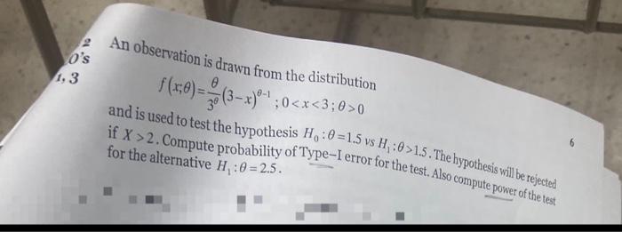 Solved An observation is drawn from the distribution | Chegg.com