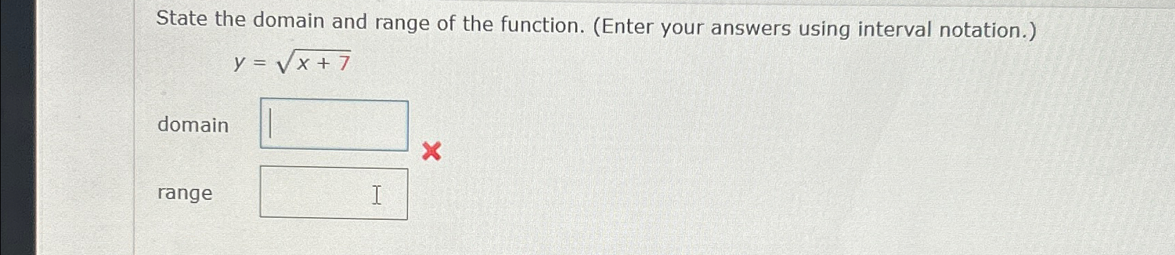 State The Domain And Range Of The Function Enter