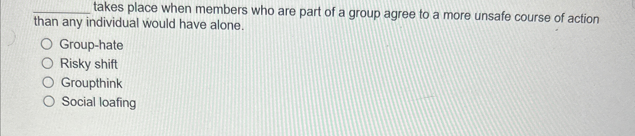 Solved q, ﻿takes place when members who are part of a group | Chegg.com
