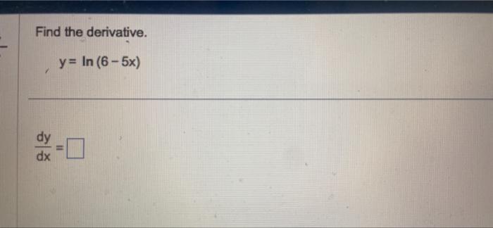 Solved Find the derivative of the function. y=x6ex dxdy=Find | Chegg.com