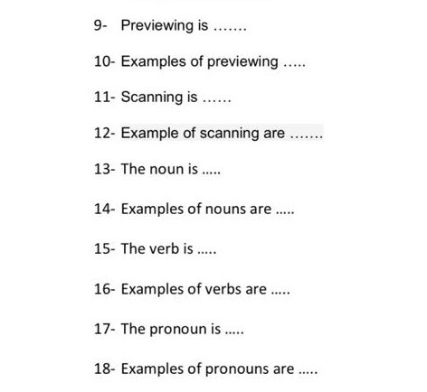 9- Previewing is ....... 10- Examples of previewing | Chegg.com