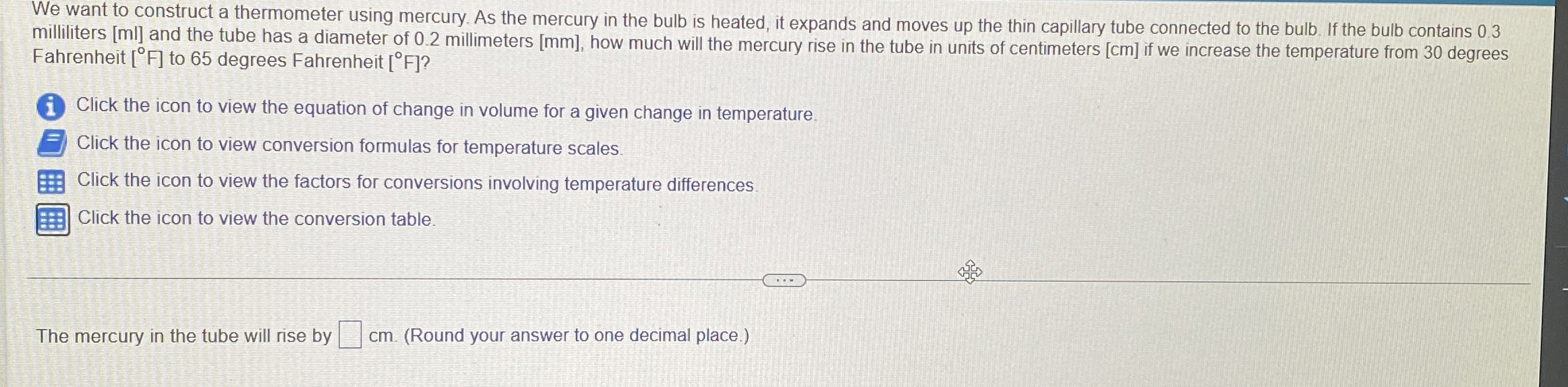 Solved We Want To Construct A Thermometer Using Mercury As