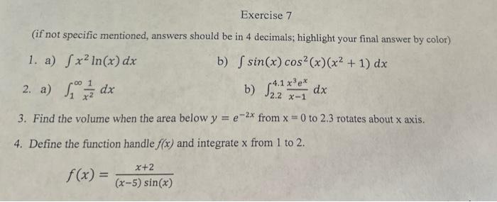 Solved (if not specific mentioned, answers should be in 4 | Chegg.com