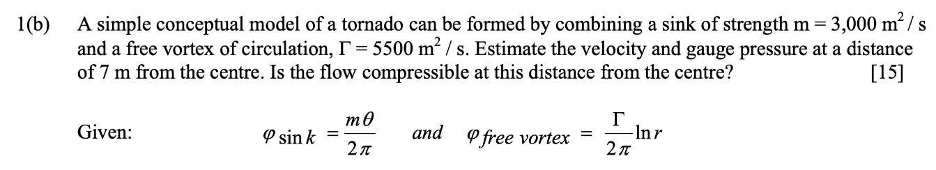 Solved 1(b) S = A simple conceptual model of a tornado can | Chegg.com