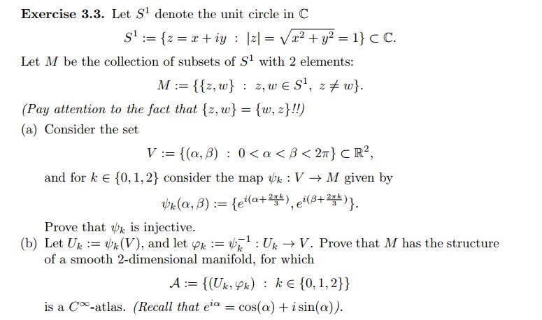 Solved Exercise 3.3. ﻿Let S1 ﻿denote the unit circle in | Chegg.com
