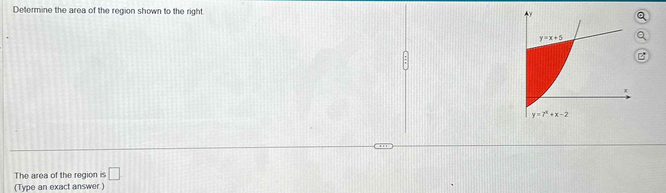 Determine the area of the region shown to the | Chegg.com