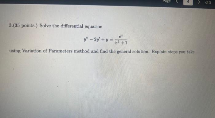 Solved 3.(35 points.) Solve the differential equation | Chegg.com
