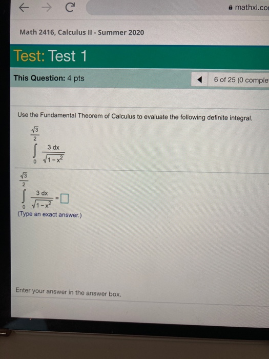 Solved & mathxl.co Math 2416, Calculus II - Summer 2020 | Chegg.com