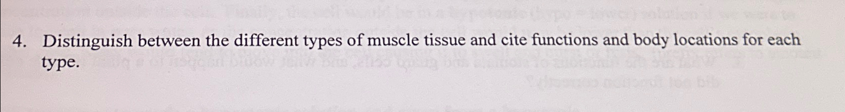 Solved Distinguish between the different types of muscle | Chegg.com