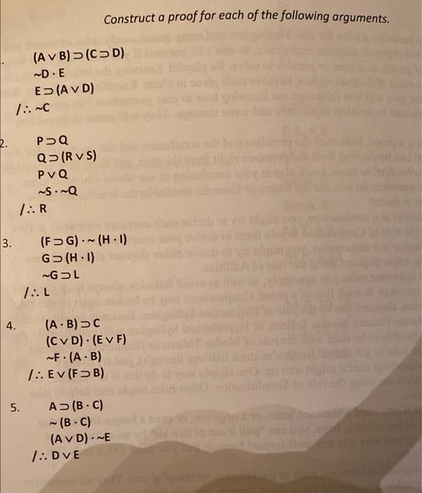 Solved Construct a proof for each of the following | Chegg.com