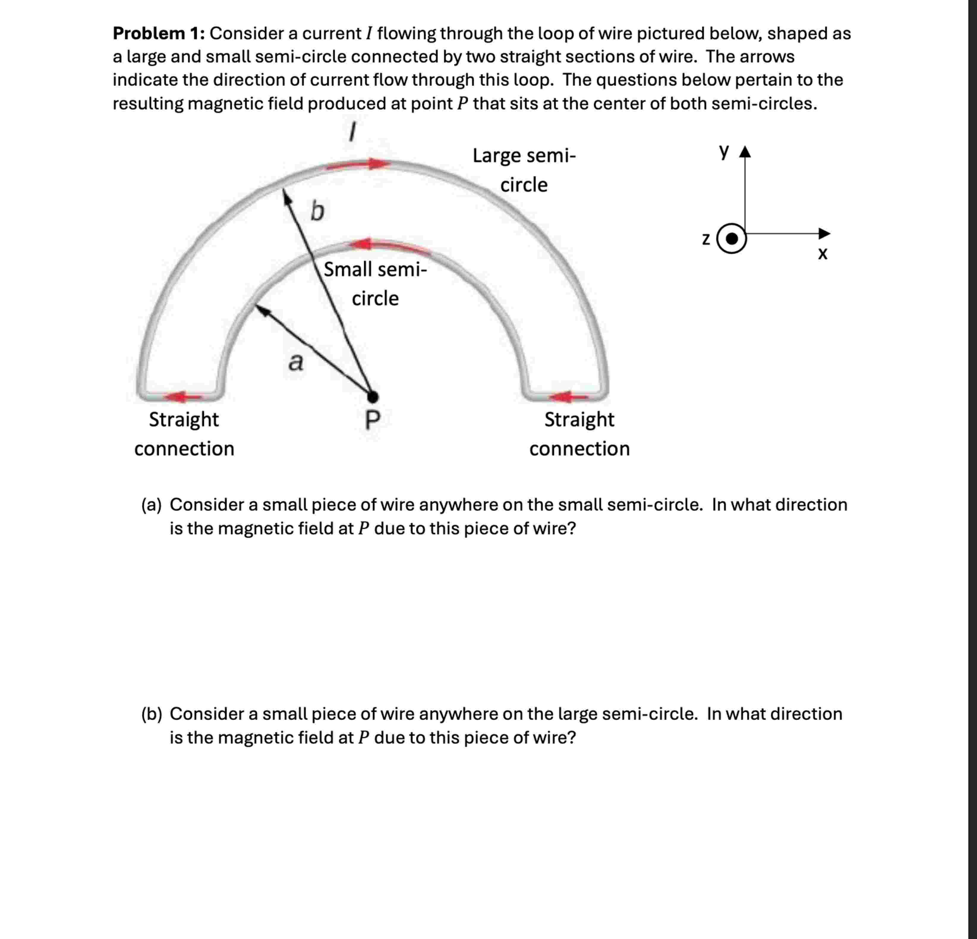Solved Problem 1: Consider a current I flowing through the | Chegg.com