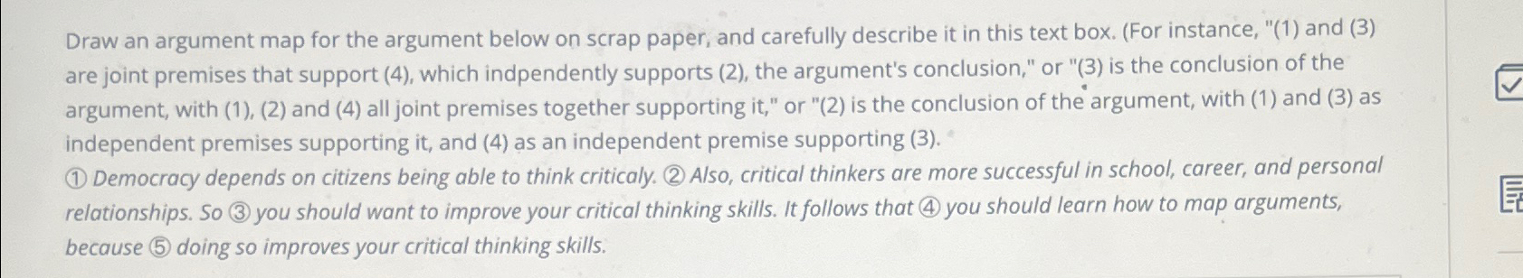 Solved Draw an argument map for the argument below on scrap | Chegg.com