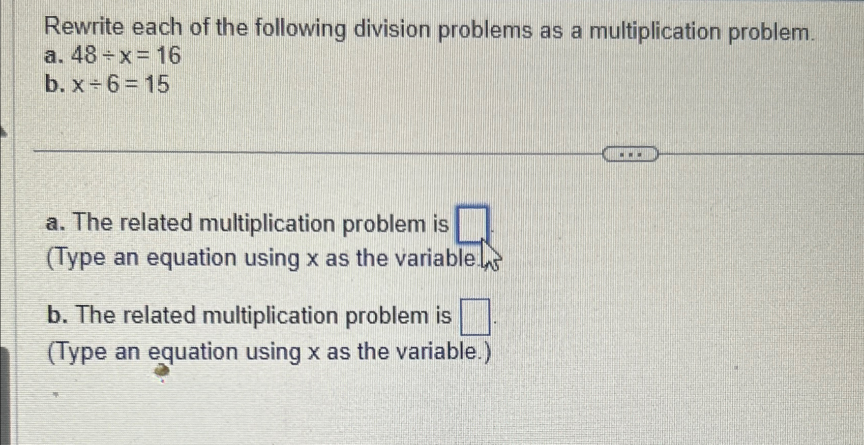 Solved Rewrite each of the following division problems as a | Chegg.com