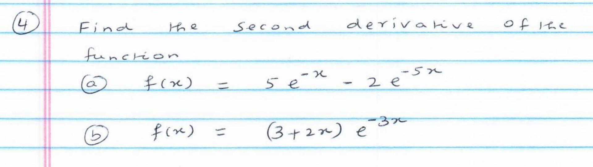 Solved Find the second derivative of the function (a) | Chegg.com