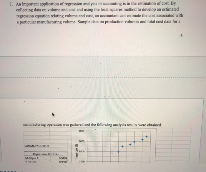 Solved 7. An important application of regression analysis in | Chegg.com