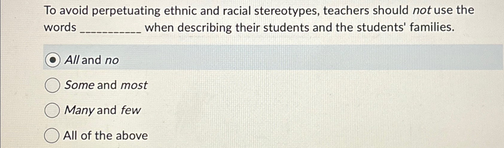 Solved To avoid perpetuating ethnic and racial stereotypes, | Chegg.com