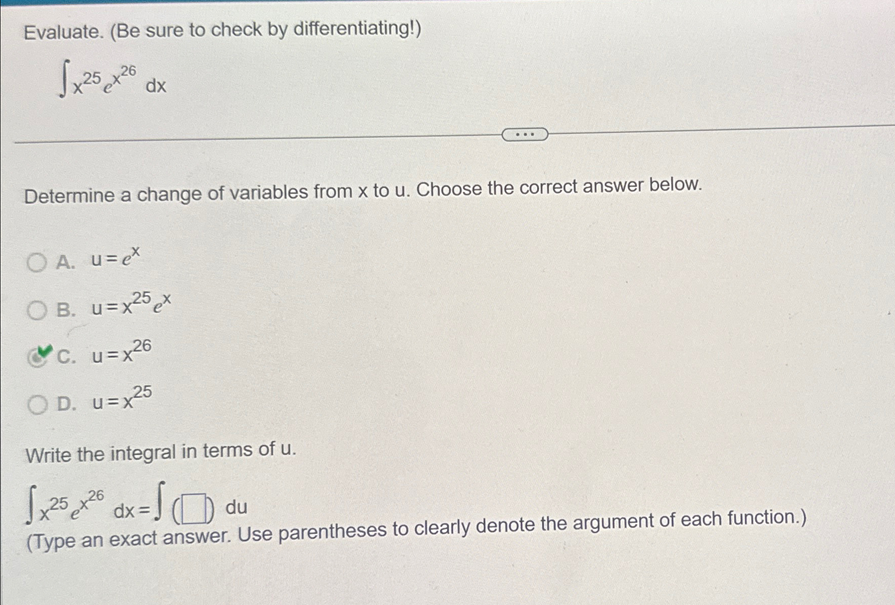 Solved Evaluate. (Be sure to check by | Chegg.com