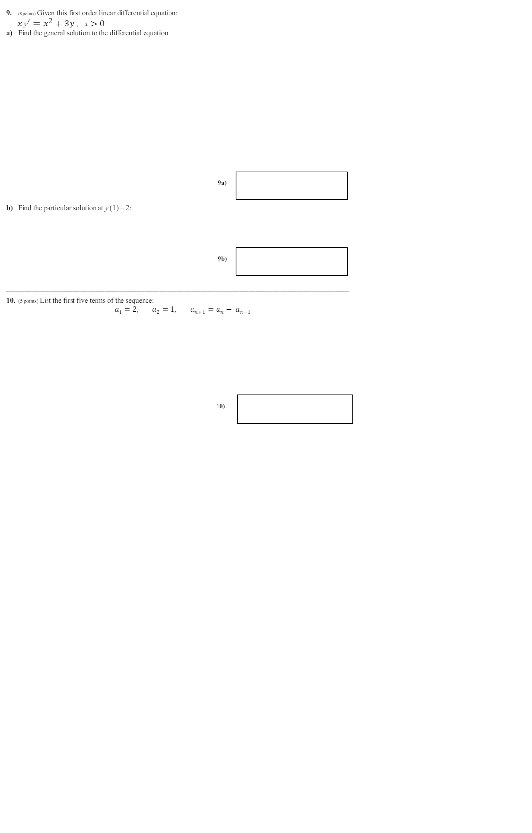 Solved MUST SHOW ALL WORK(s points) ﻿Given this first order | Chegg.com