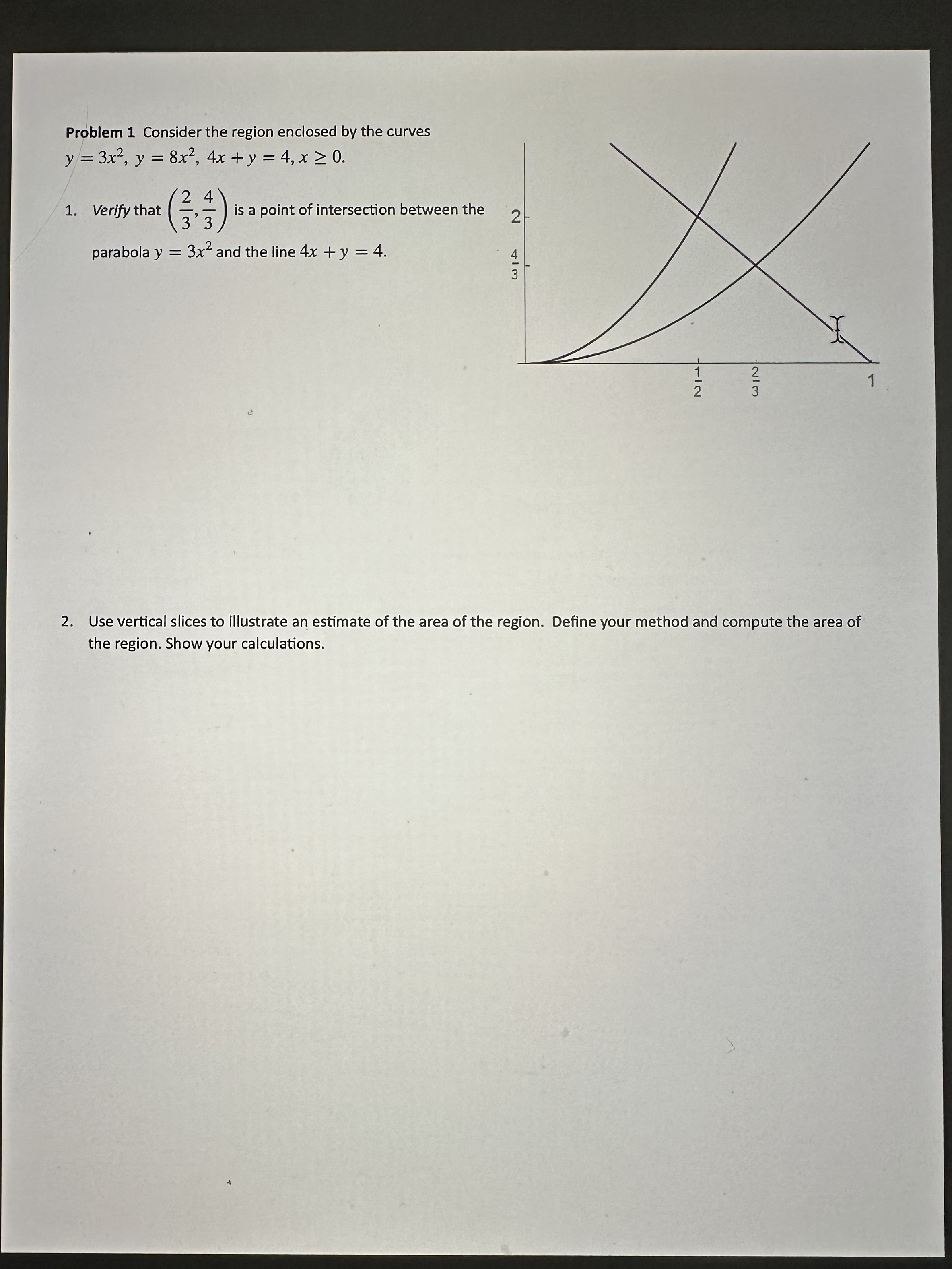 Solved Problem 1 ﻿Consider the region enclosed by the curves | Chegg.com