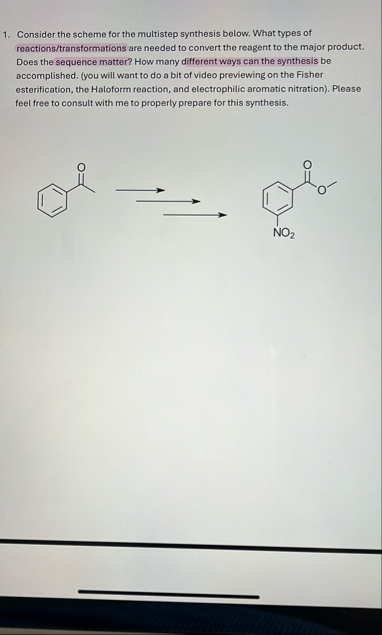 Consider the scheme for the multistep synthesis | Chegg.com